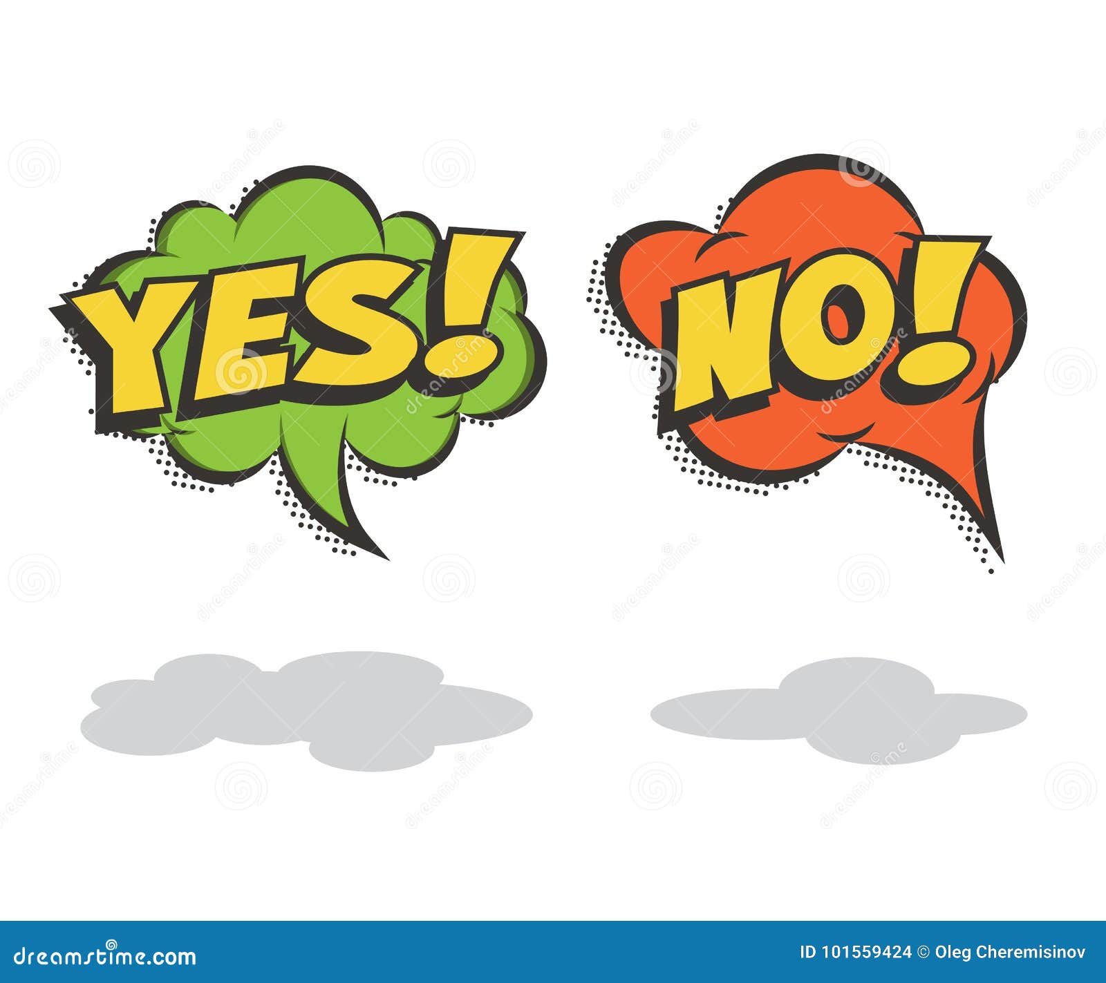 Speech Bubbles YES and NO. Vector Comic Book Elements. Stock Vector ...