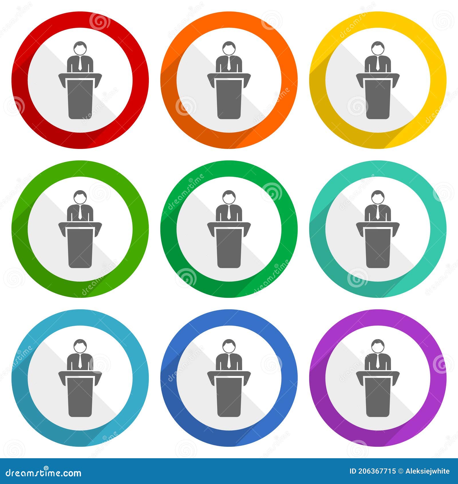 Speech, Business Presentation Vector Icons, Flat Design Colorful Web ...