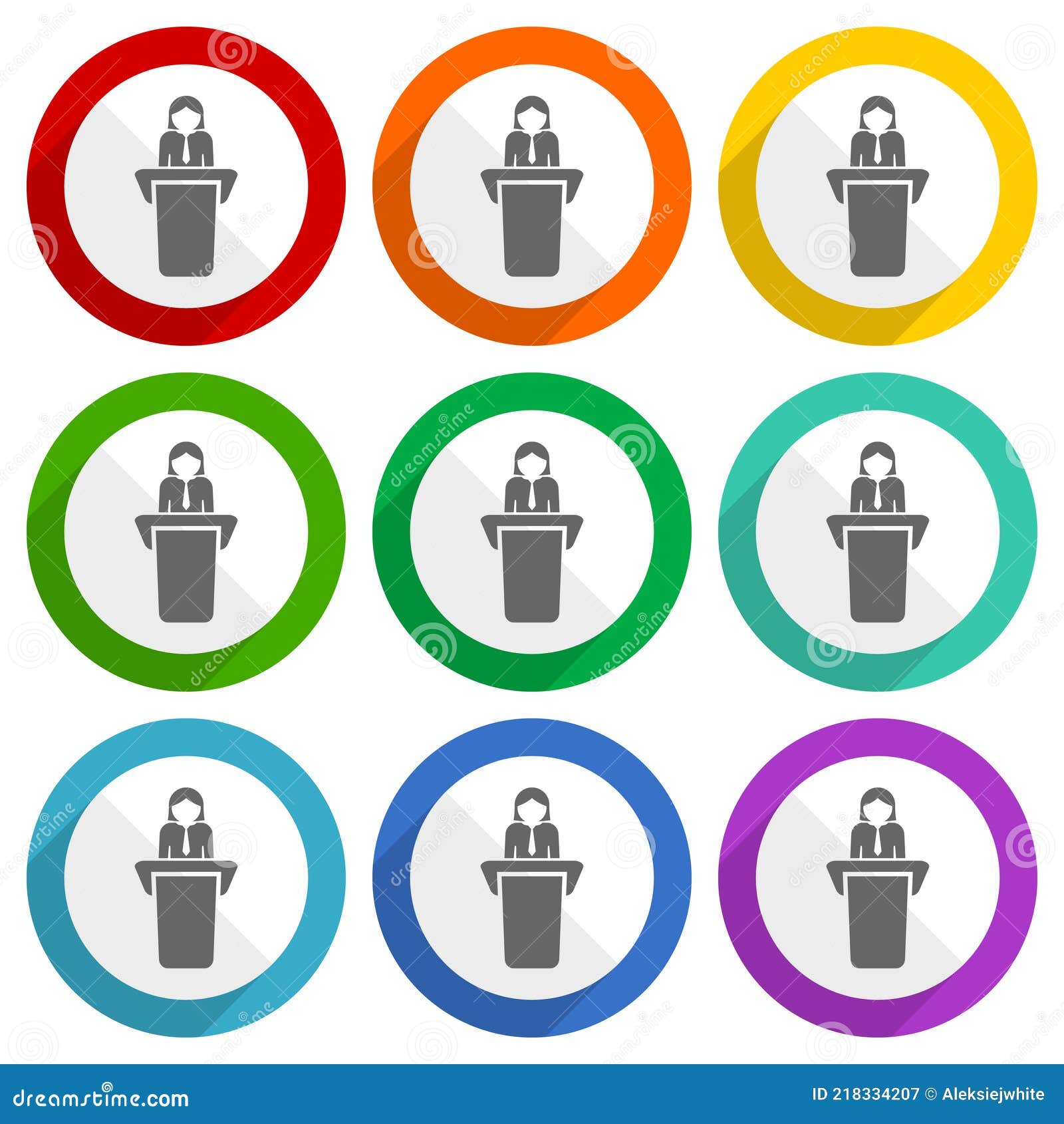 Speech, Business Presentation Vector Icons, Flat Design Colorful Web ...