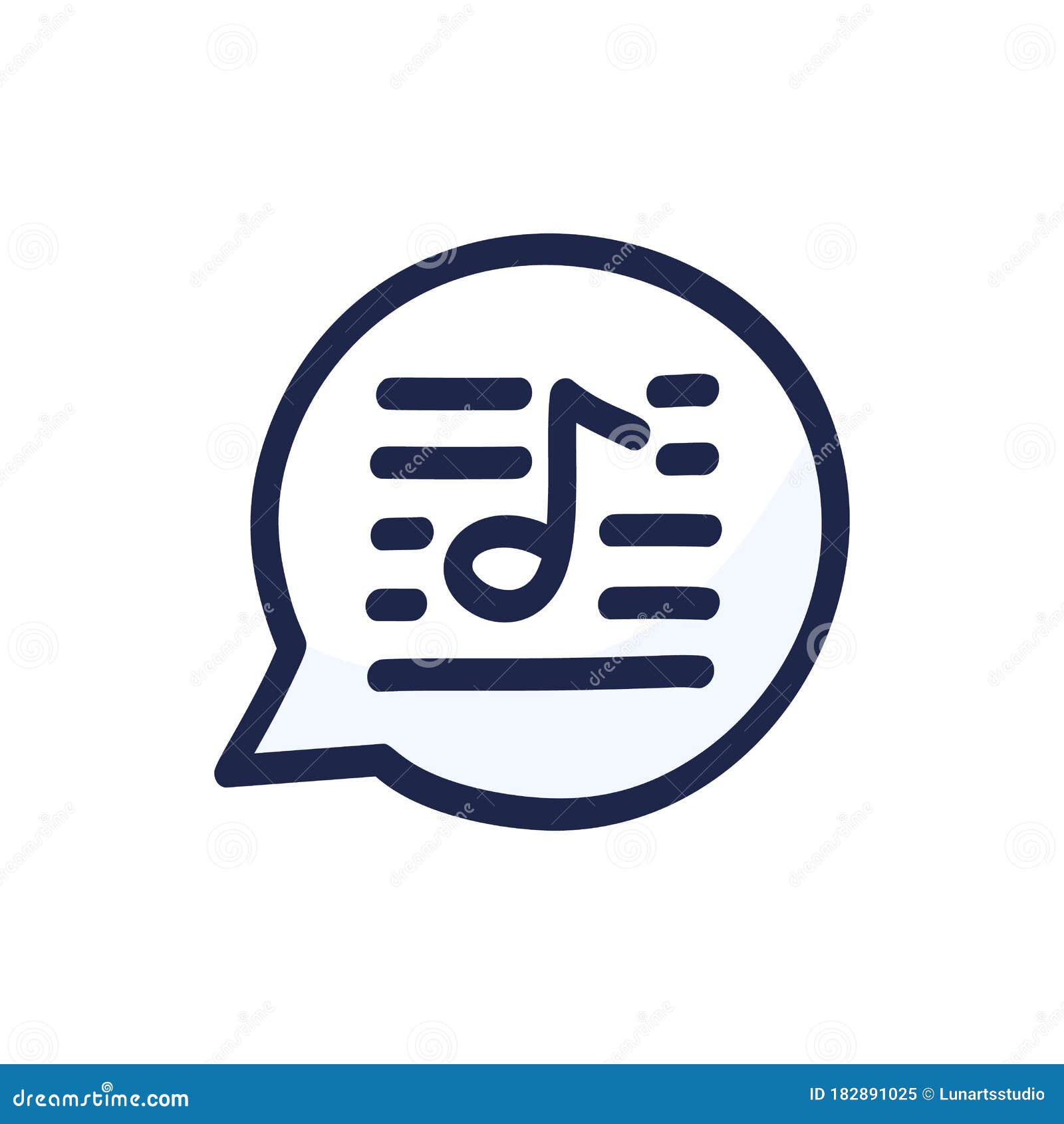 Speech Chat Bubble Musical Note Hand Drawn Cartoon Vector Illustration ...