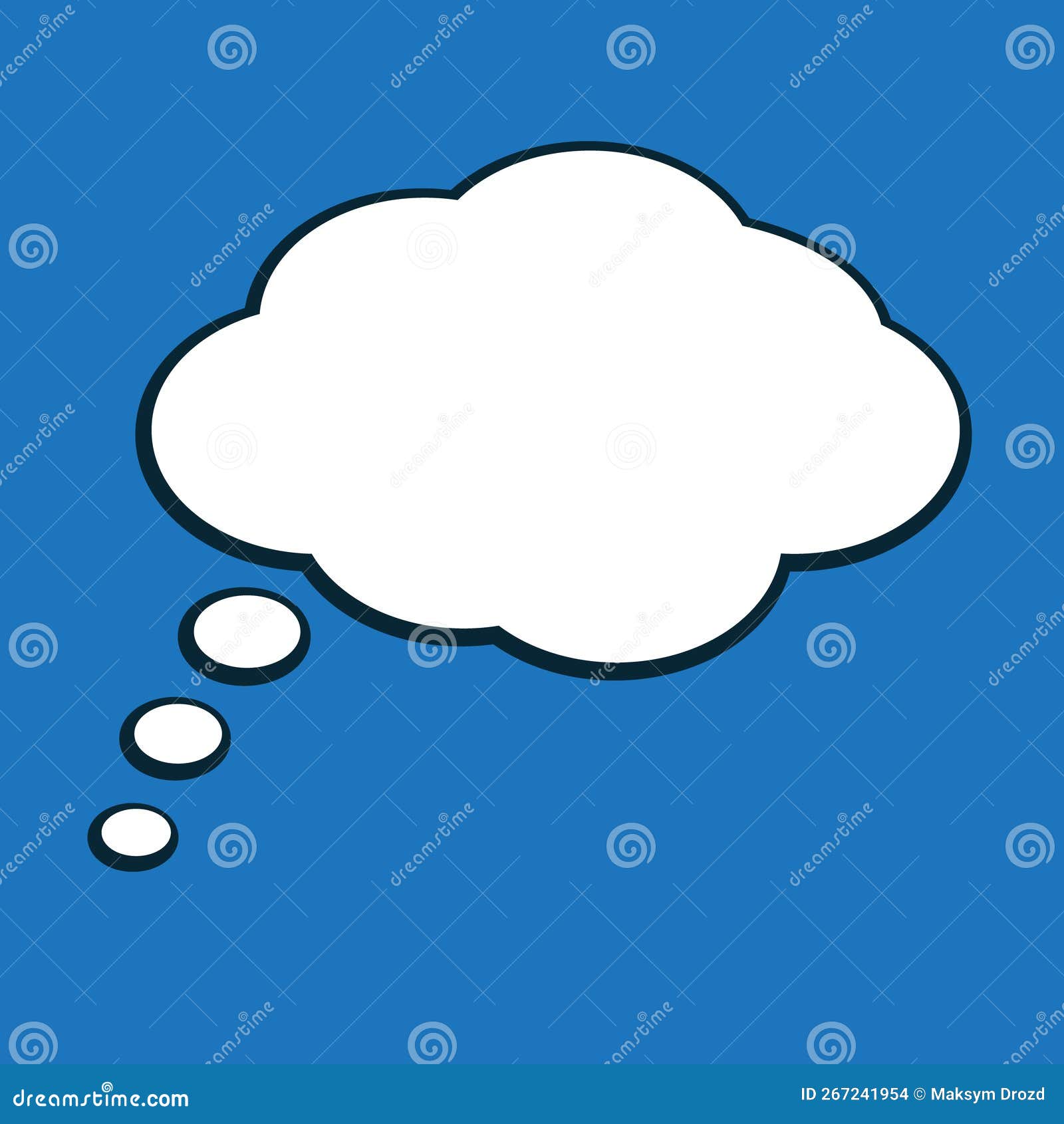 Speech Cloud Icon, Flat Style Vector Illustration. Speech or Think ...