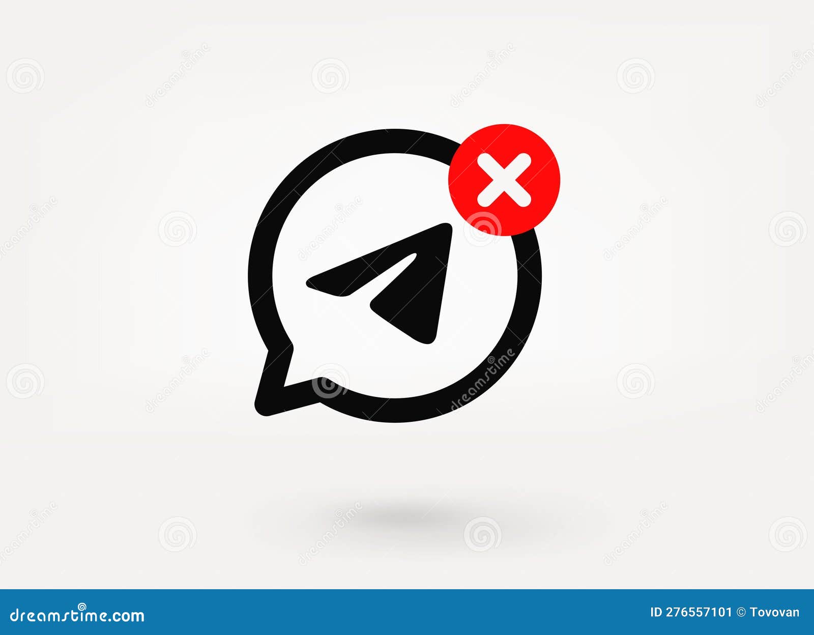 Speech Cloud Pictogram with Plane Sign and Ban Mark. 3d Vector Icon ...