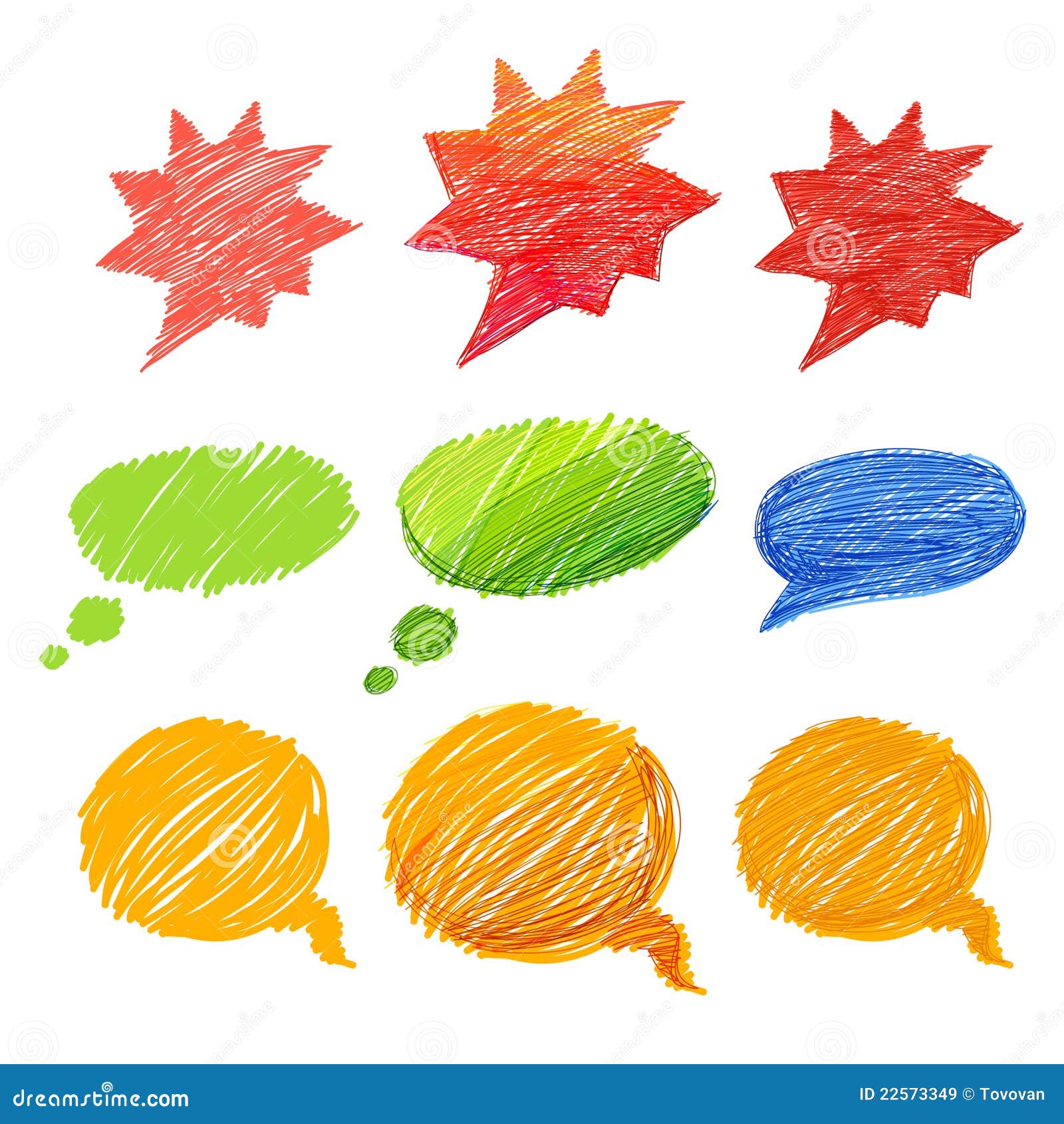 Speech clouds stock vector. Illustration of empty, drawn - 22573349