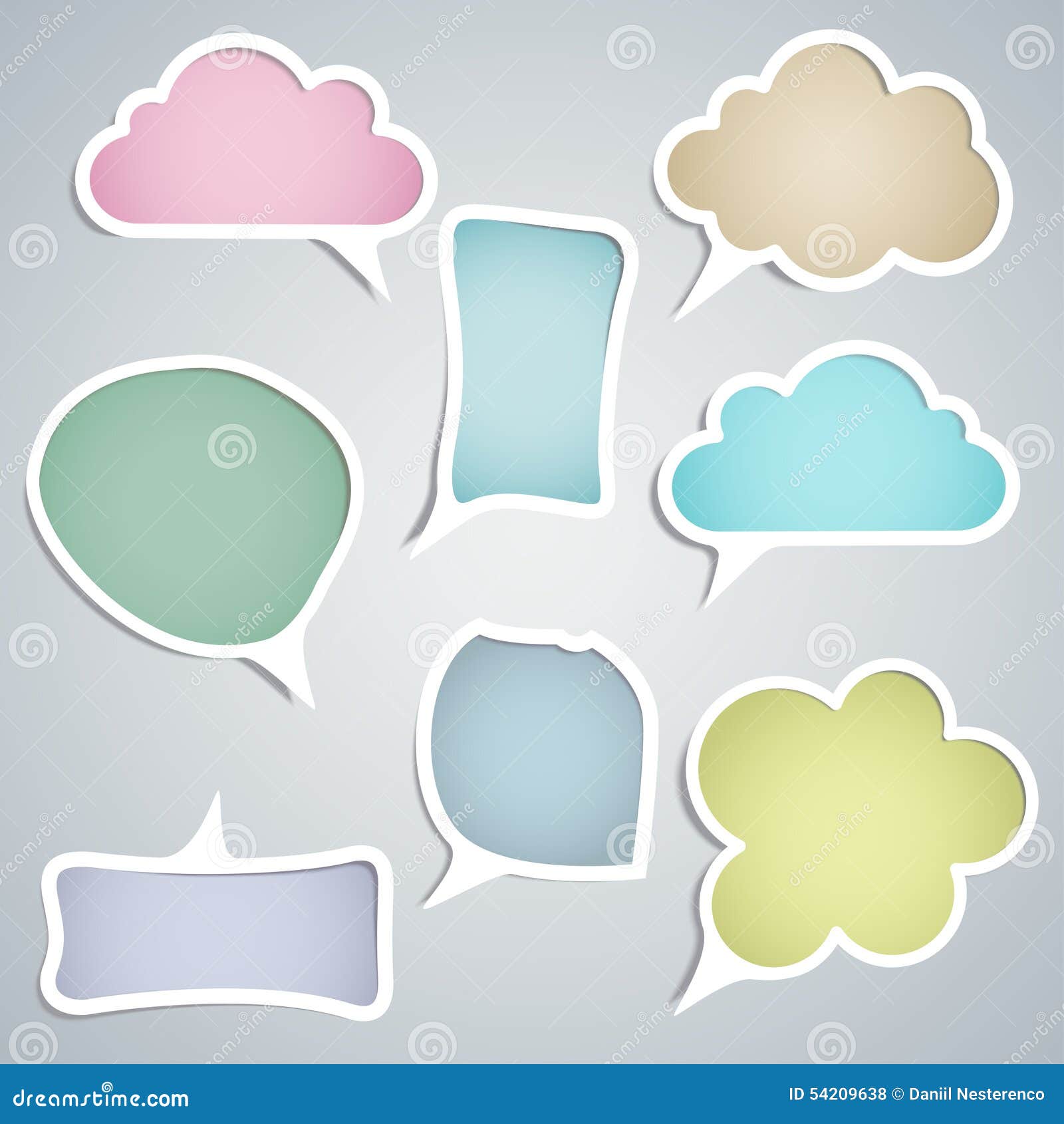 Speech Clouds Vector Illustrations Set | CartoonDealer.com #166837855