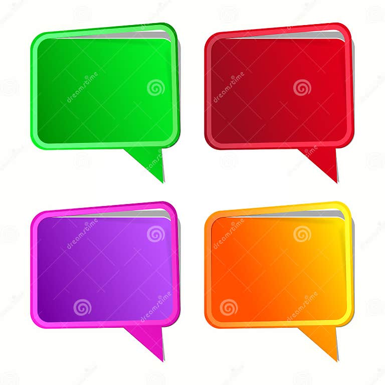 Speech Color Bubble. Labels Set Stock Vector - Illustration of element ...
