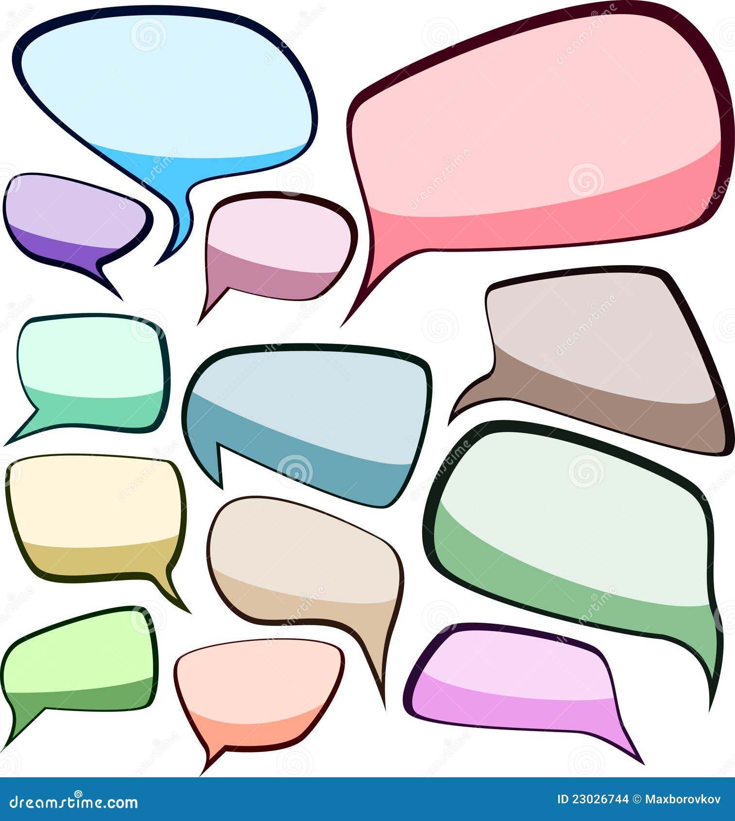 Speech color clouds. stock vector. Illustration of cartoon - 23026744