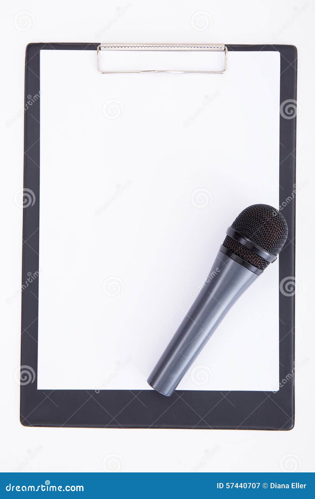 Speech Concept - Microphone and Clipboard with Blank Paper Stock Image ...