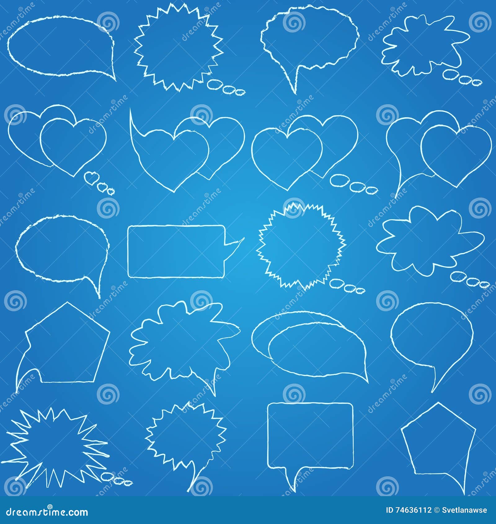 Speech, Conversation Blueprint Stock Vector - Illustration of chatting ...