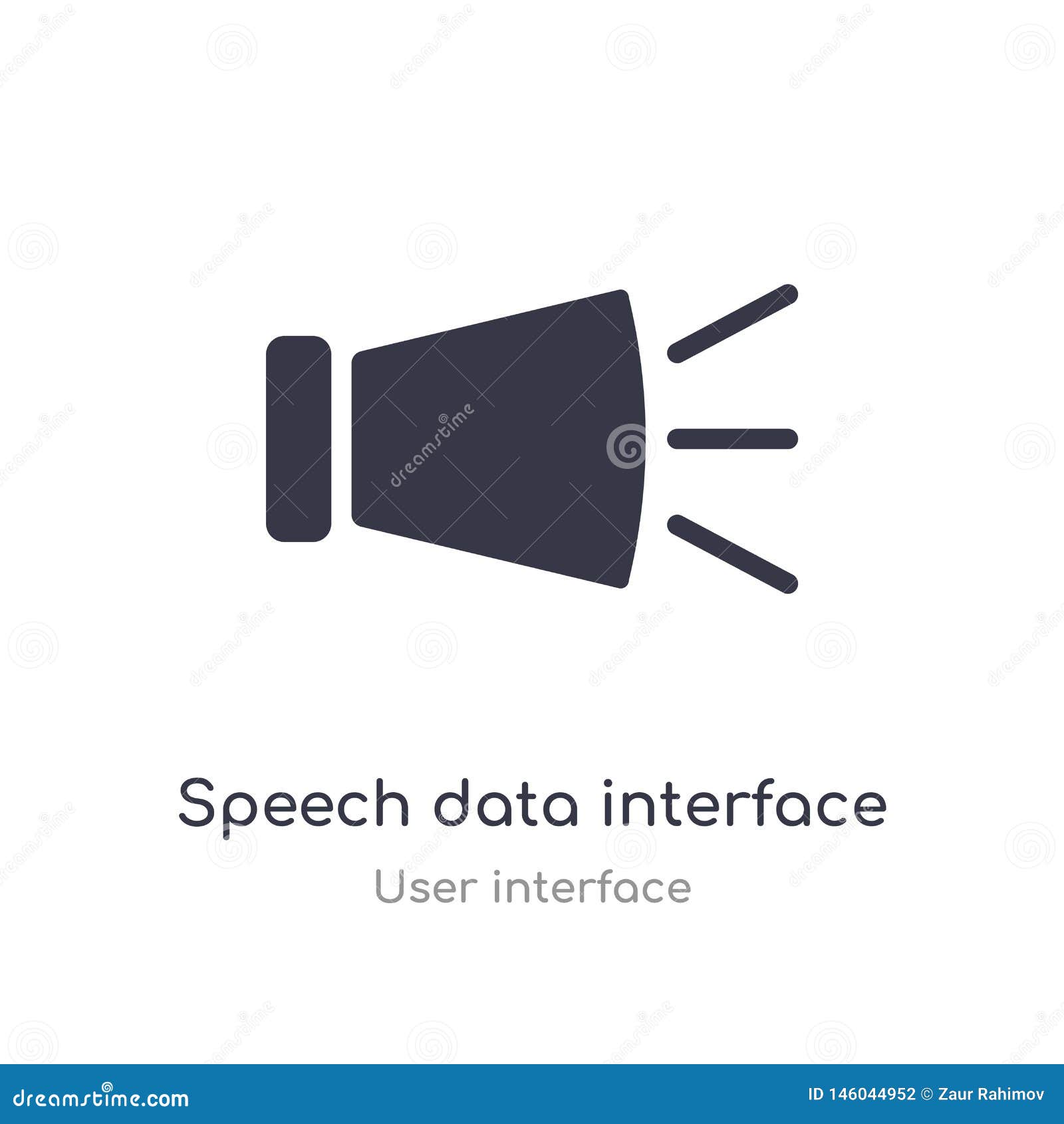 Speech Data Interface Audio Outline Icon. Isolated Line Vector ...