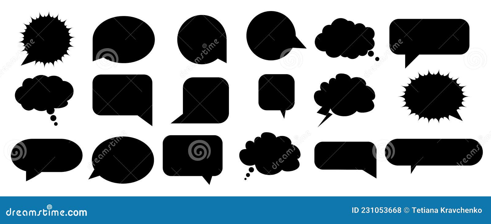Speech Dialogue Set. Shadow Effect. Template for Banner Design. Hand ...