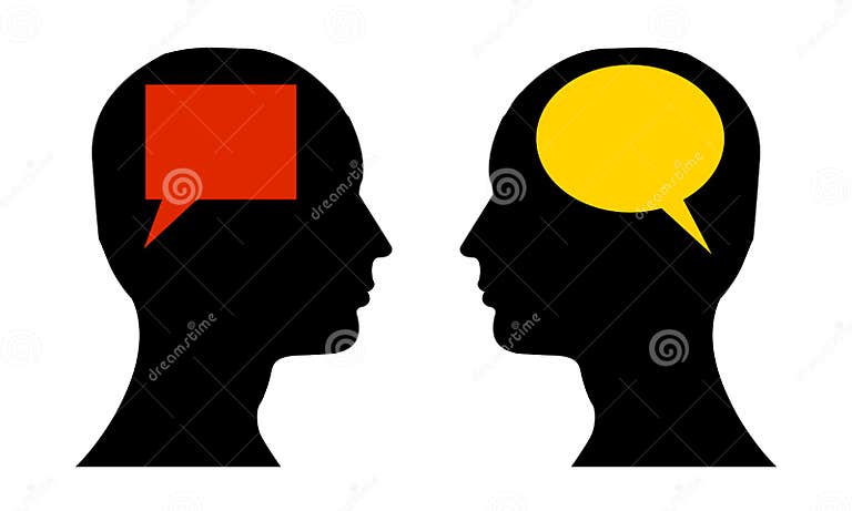 Speech Difference and Opposite Thinking Stock Vector - Illustration of ...