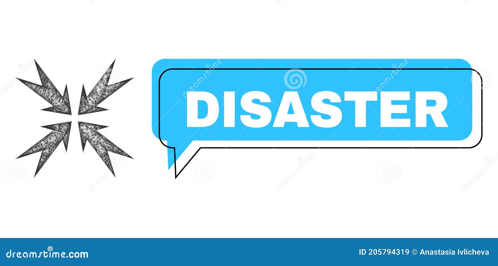 Shifted Disaster Conversation Frame and Linear Compression Arrows Icon ...