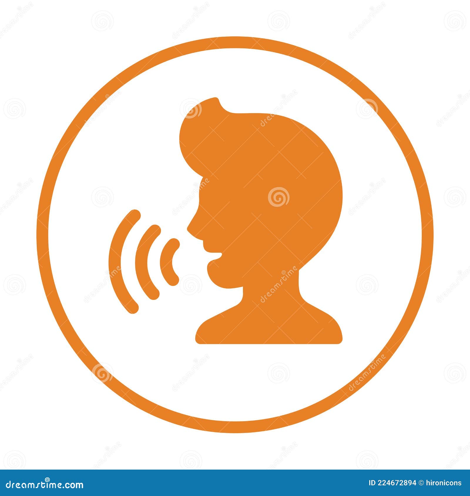 Speech Disorder Icon. Orange Color Vector Stock Vector - Illustration ...