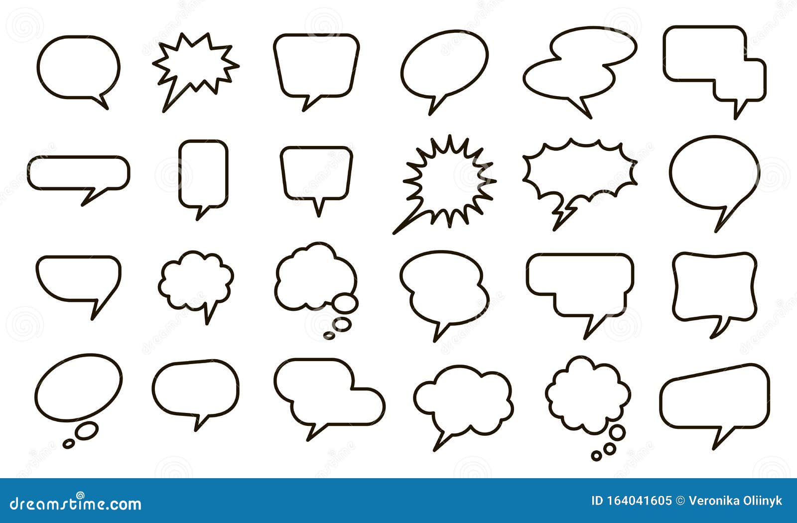 Speech Empty Balloon. Bubble Sticker, Conversation Sketch Balloons And ...