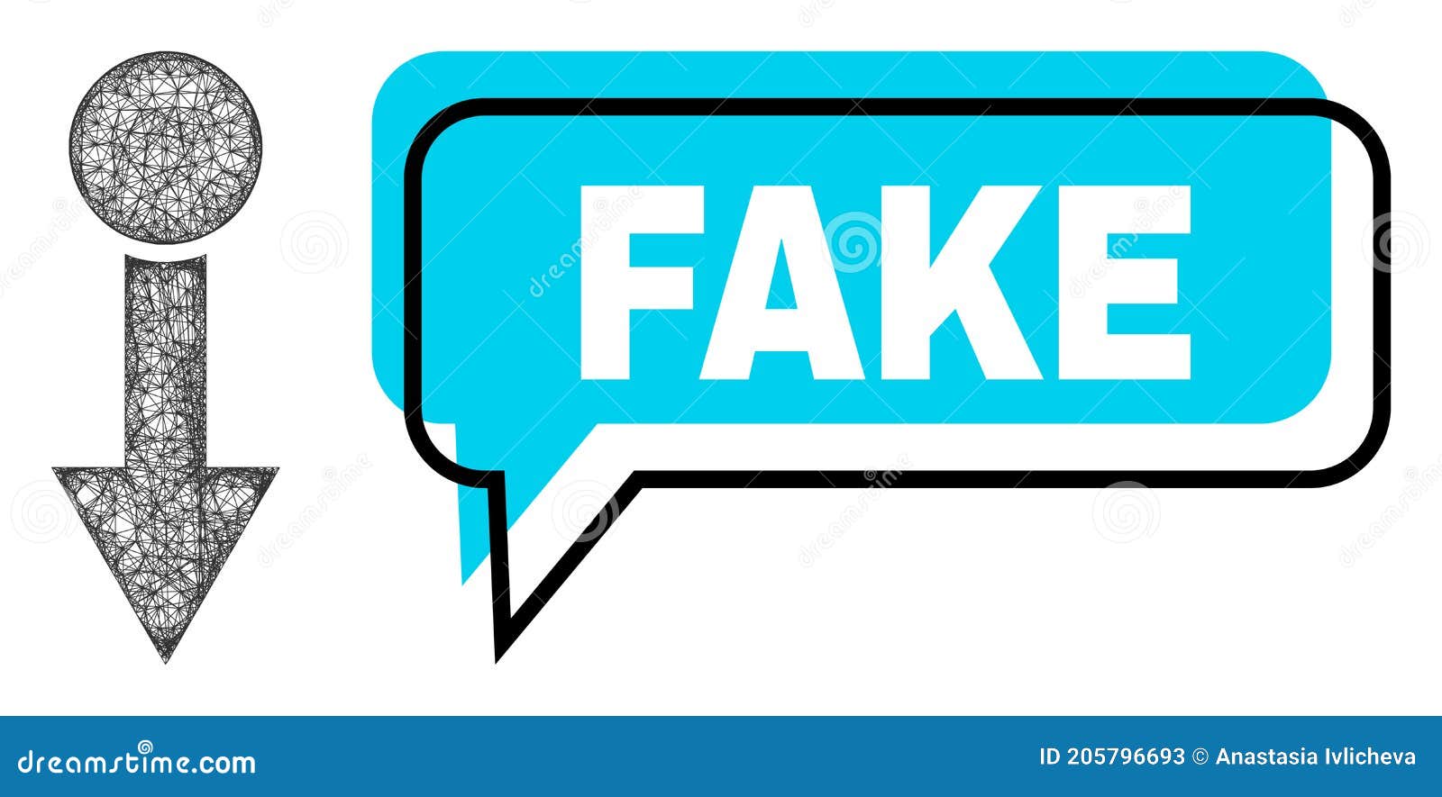 FAKE On Blue Dialogue Bubbles. Isolated On White Background. Stock ...