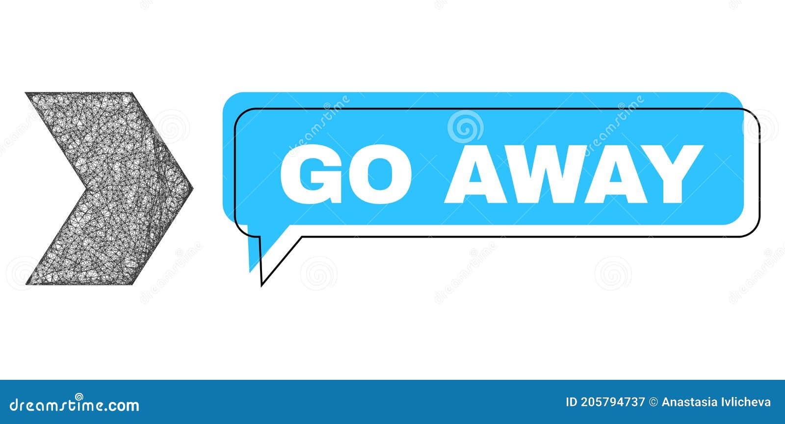 Shifted Go Away Speech Frame and Linear Direction Right Icon Stock ...