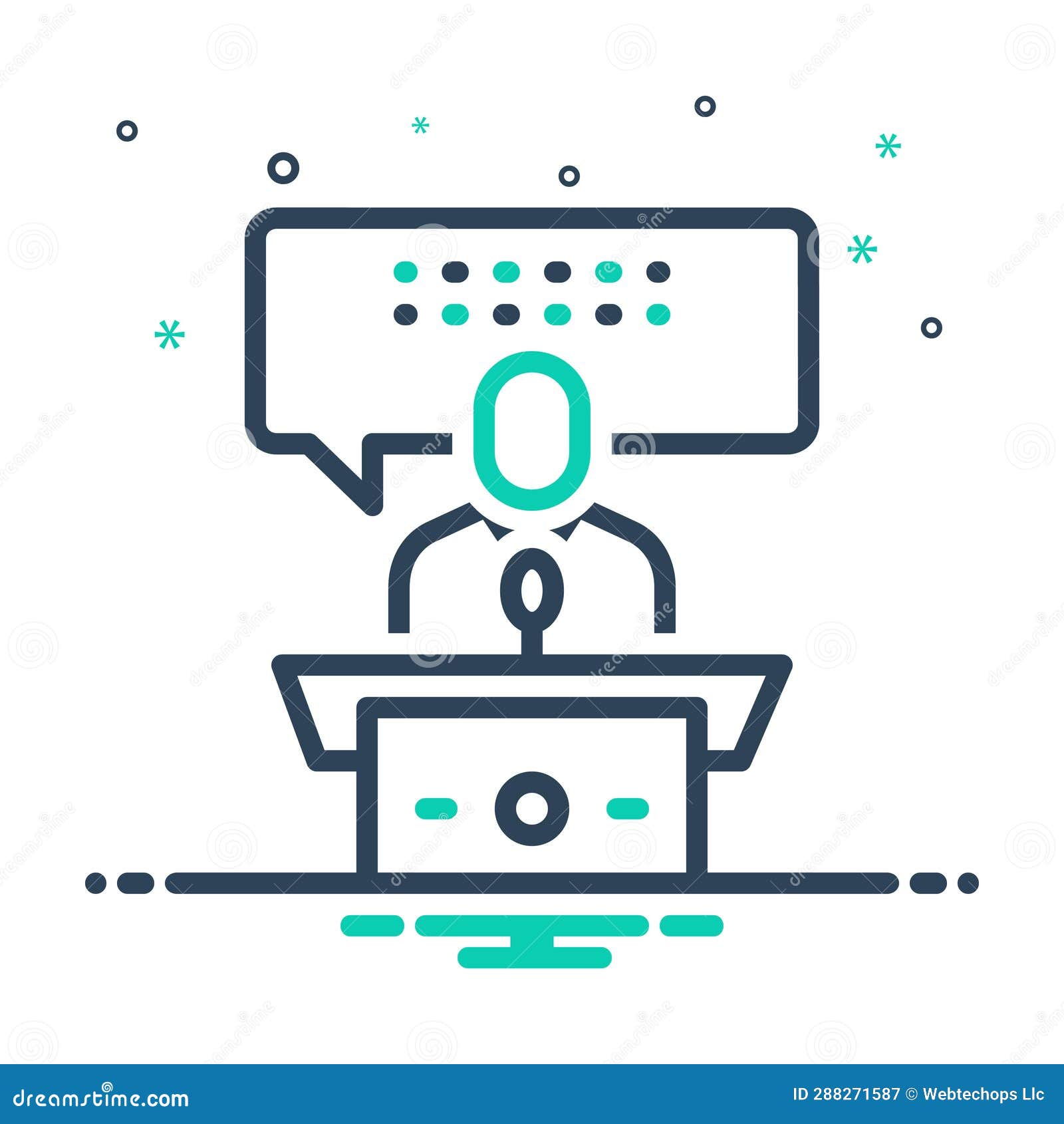 Mix Icon for Speech, Speaker and Narrator Stock Vector - Illustration ...
