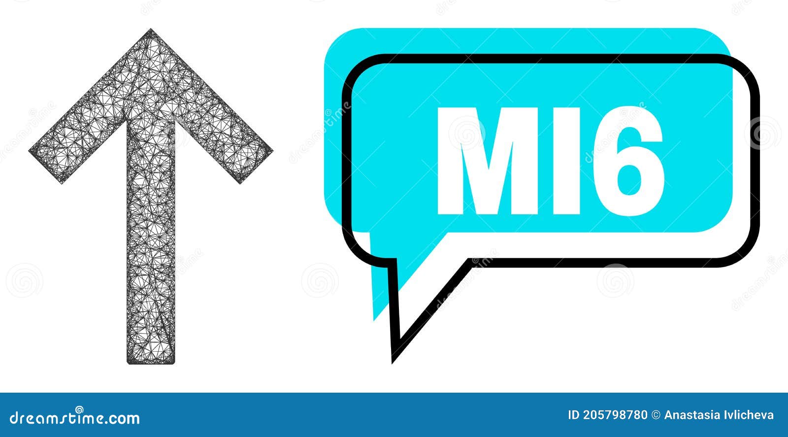 Shifted MI6 Chat Cloud and Network Up Arrow Icon Stock Vector ...