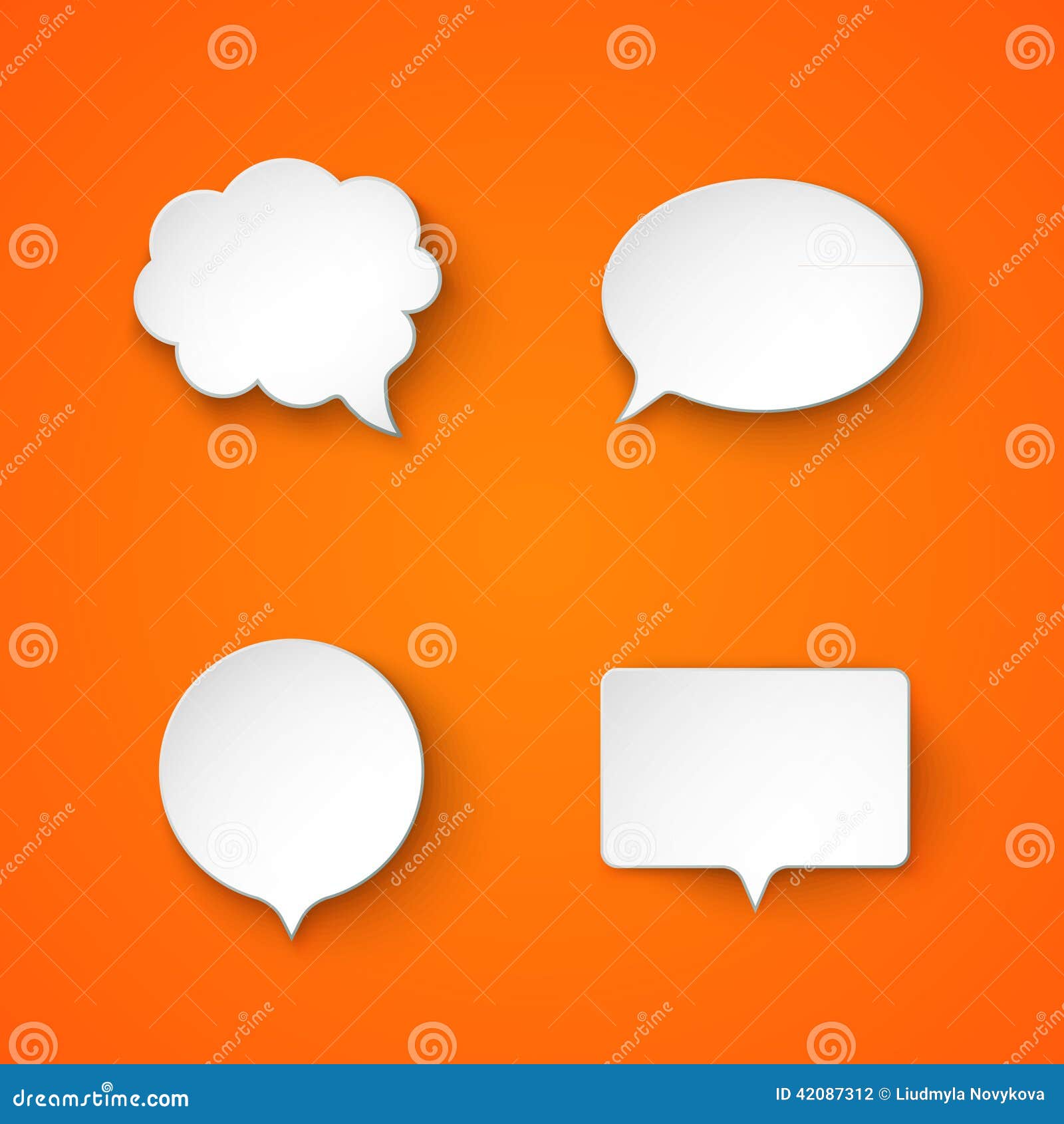 Speech Paper Bubbles with the Shadows Stock Illustration - Illustration ...
