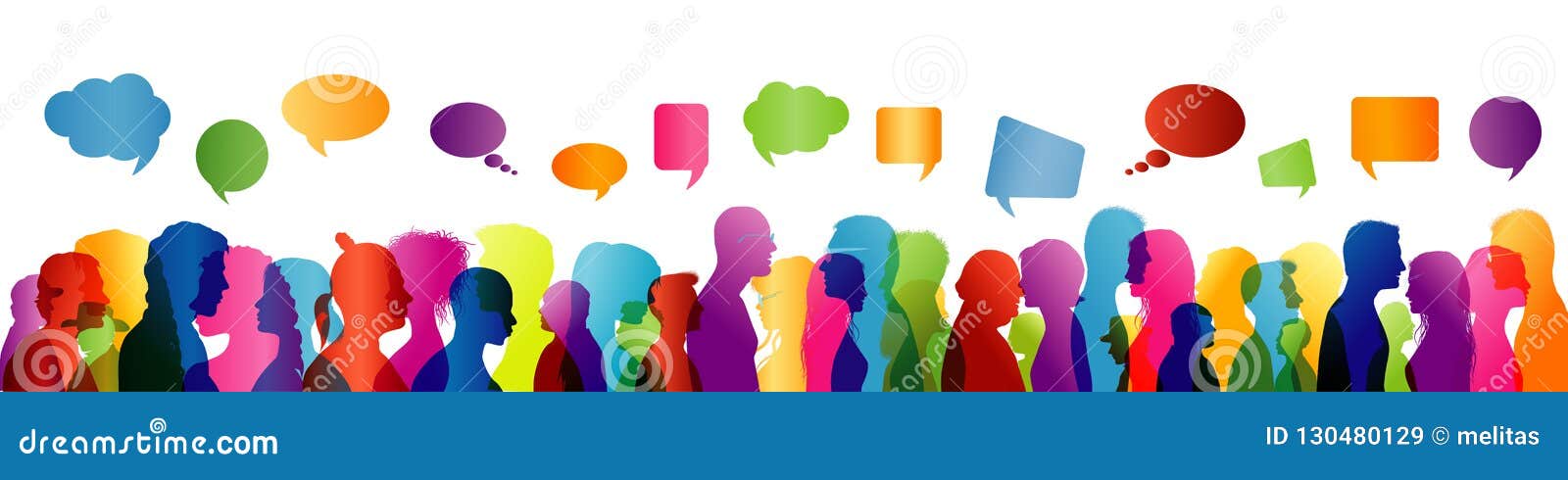 Speech between People. To Communicate. Crowd Talking. Group of People ...