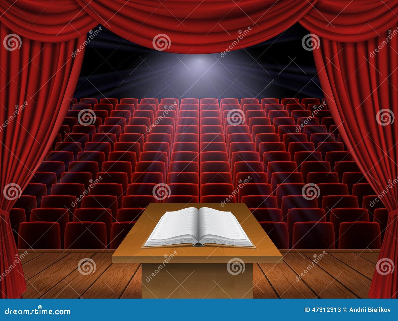 Speech from the podium stock illustration. Illustration of auditorium ...