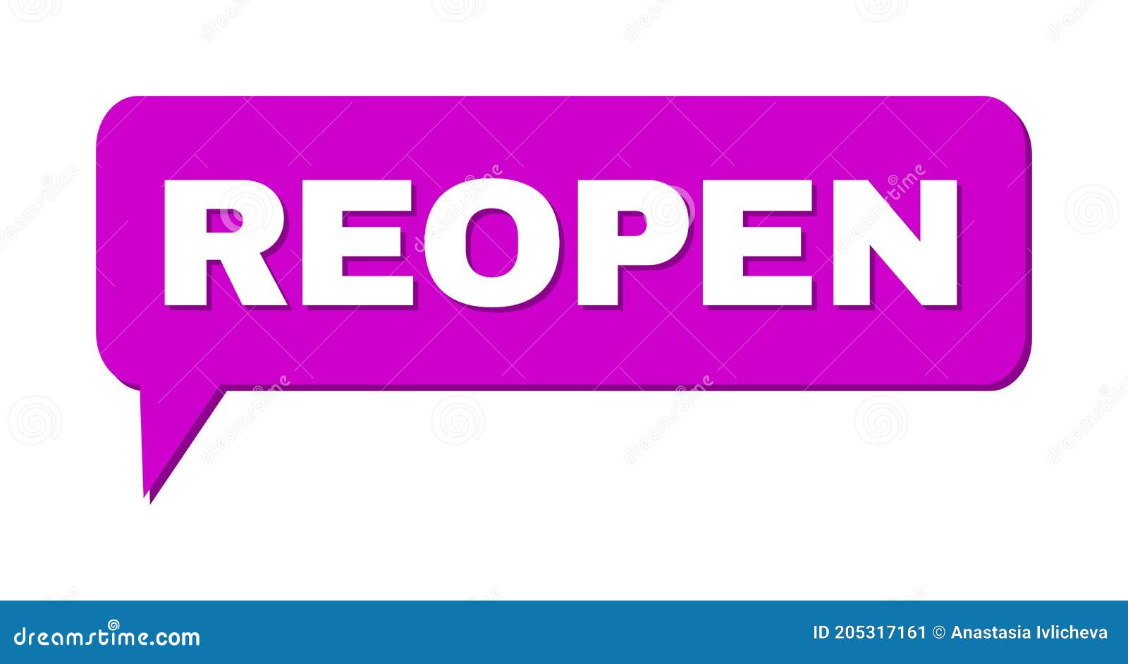 Speech REOPEN Colored Bubble Frame Stock Vector - Illustration of speak ...