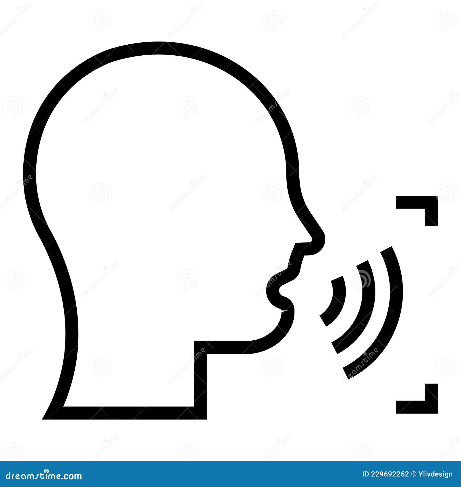 Speech Scanning Icon Outline Vector. Voice Recognition Stock Vector ...