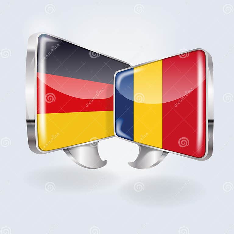 Speech and Speech Bubbles in German and Romanian Stock Vector ...