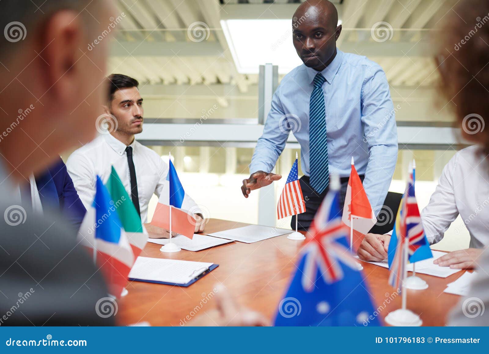 Speech at summit stock image. Image of professionals - 101796183