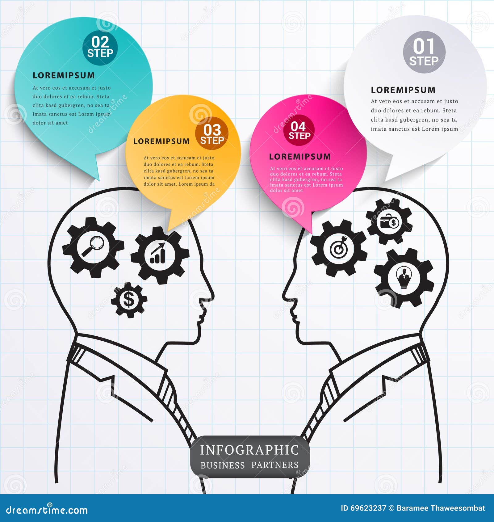 Speech talk partners. stock vector. Illustration of person - 69623237