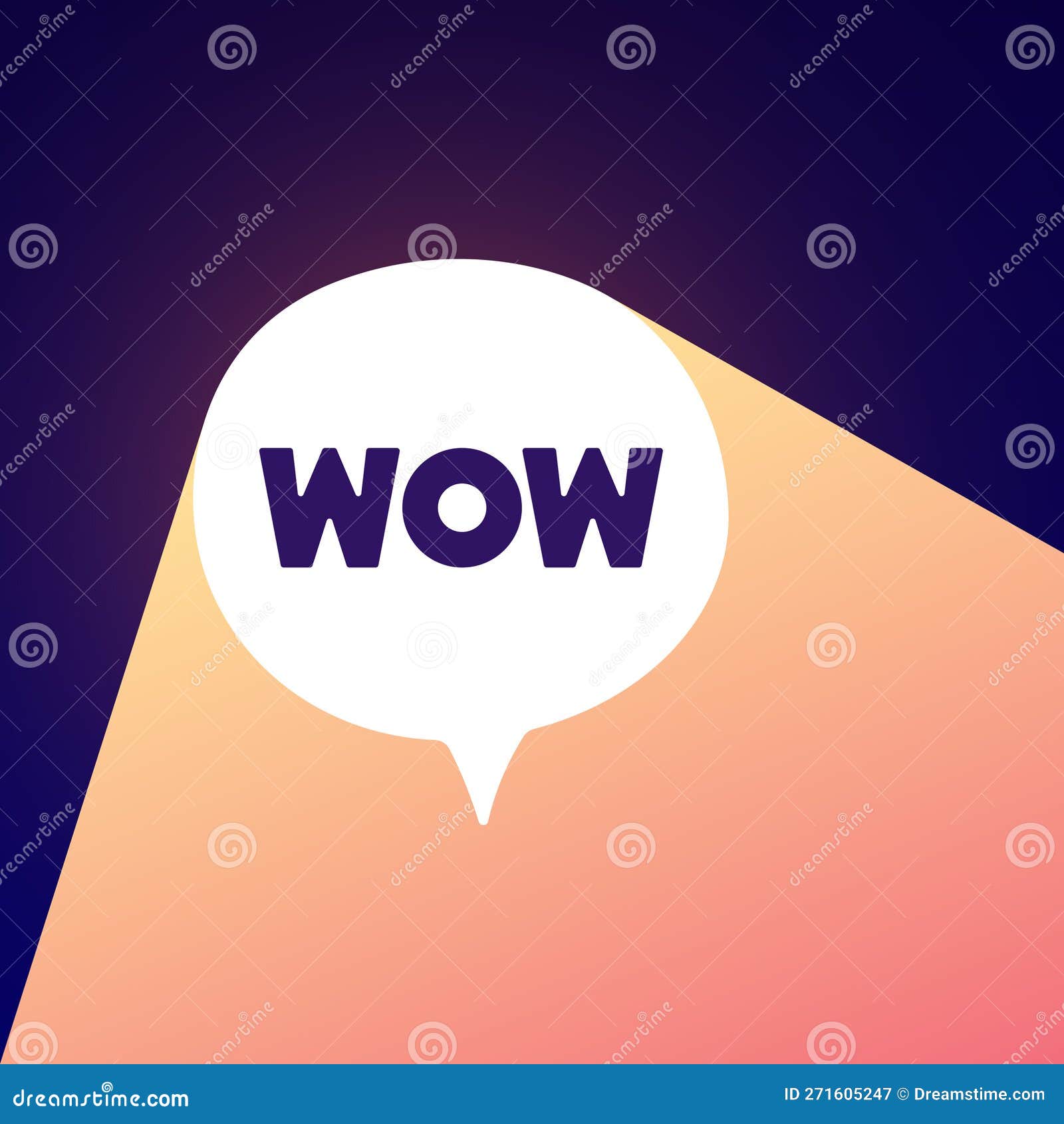 Speech with Text WOW Simple Illustration Stock Vector - Illustration of ...