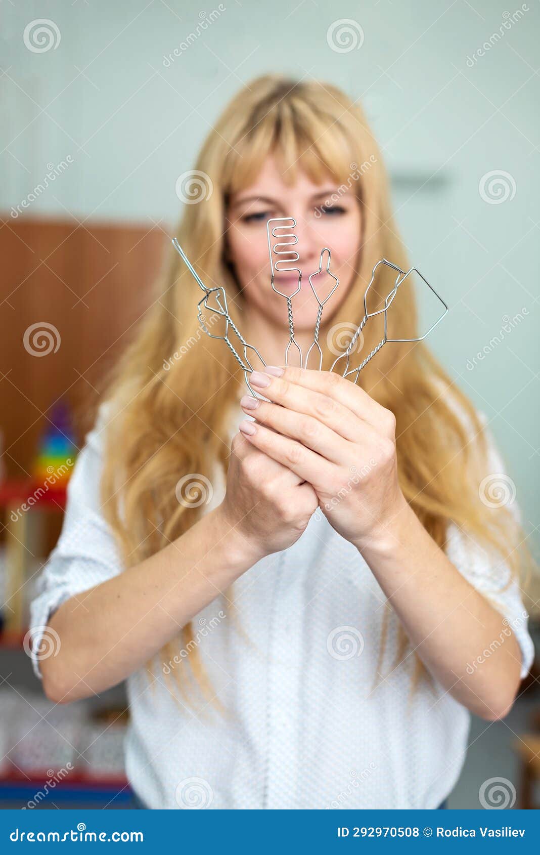 Speech Therapist with Logopedic Probes. Set of Logopedic Probes for ...