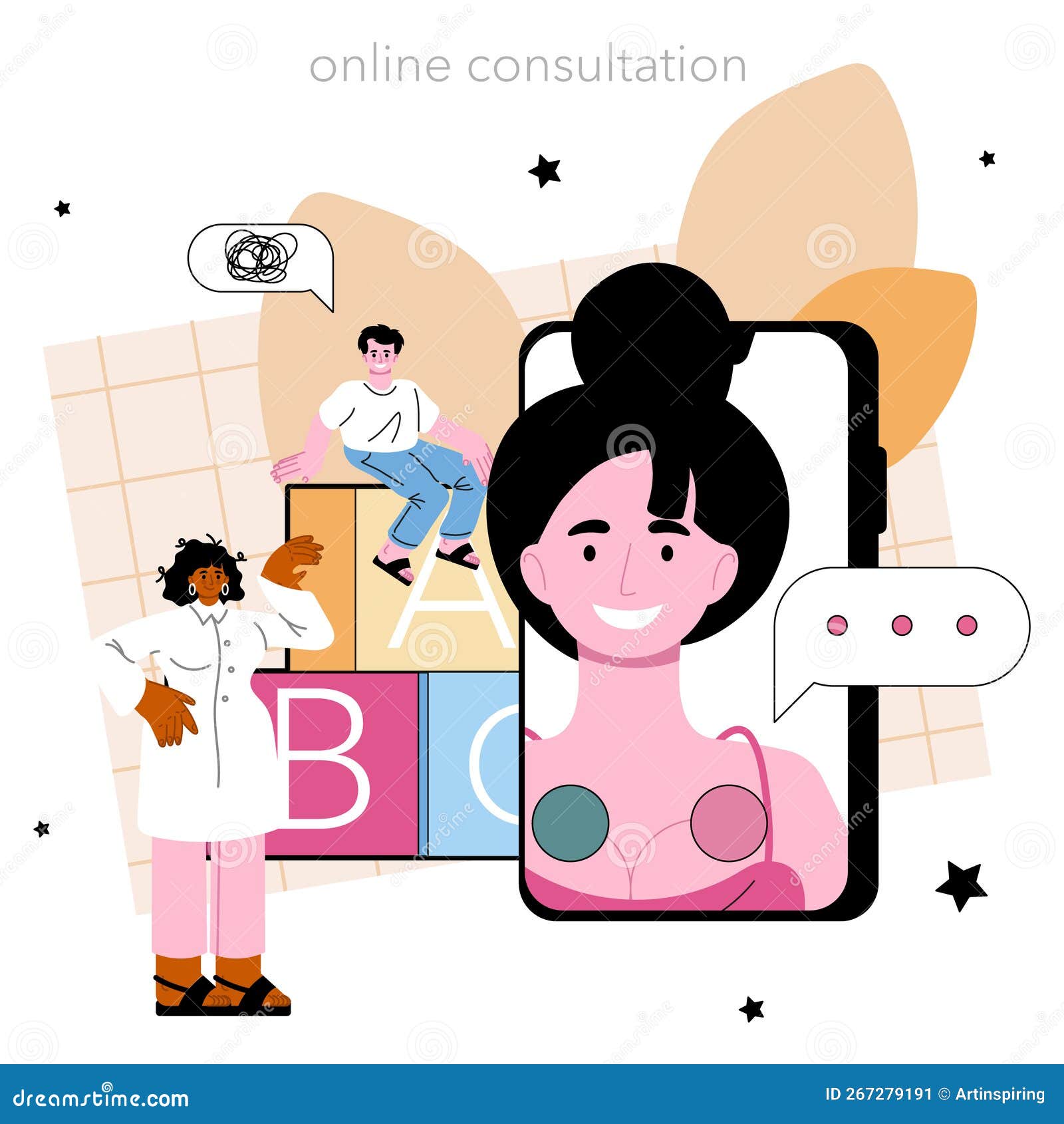 Speech Therapist Online Service or Platform. Didactic Correction Stock ...