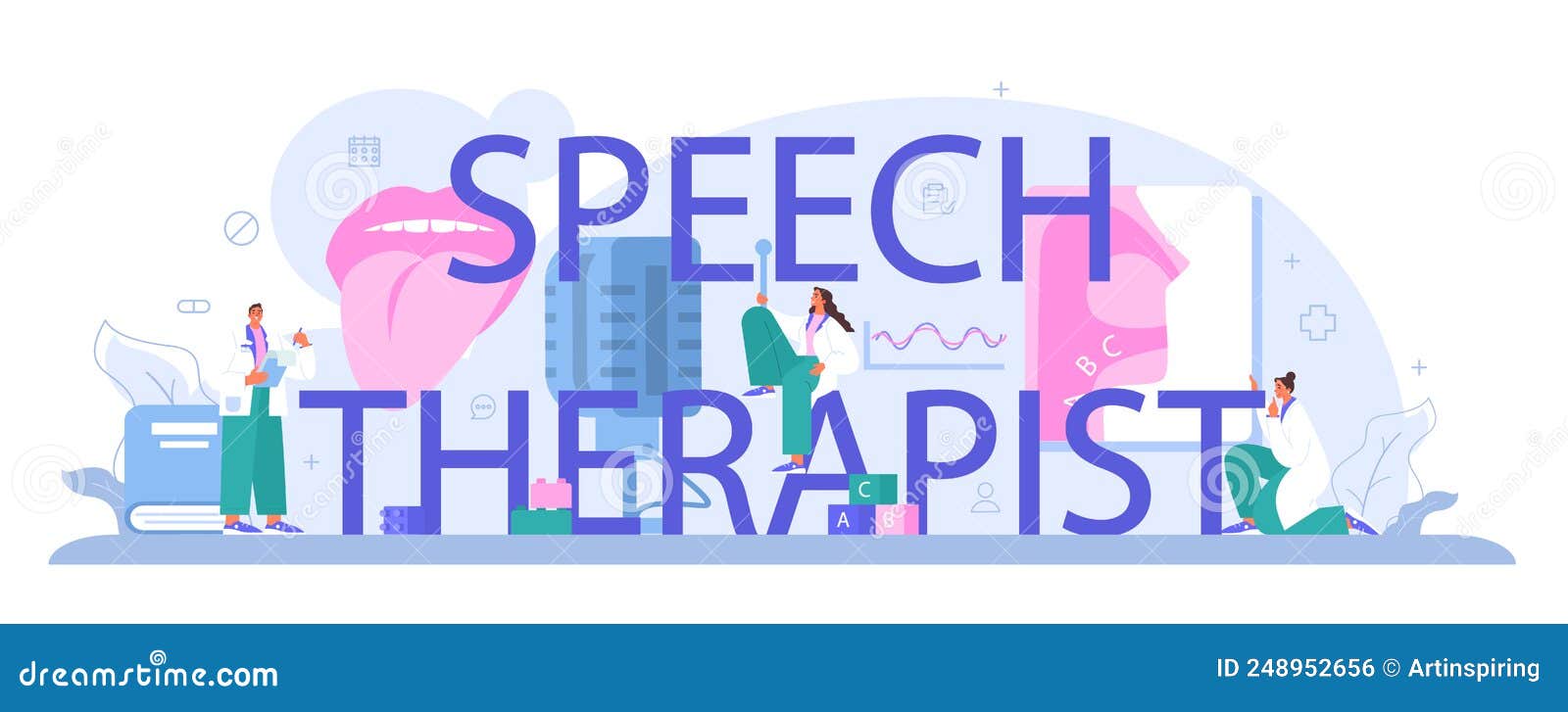 Speech Therapist Typographic Header. Didactic Correction Stock Vector ...