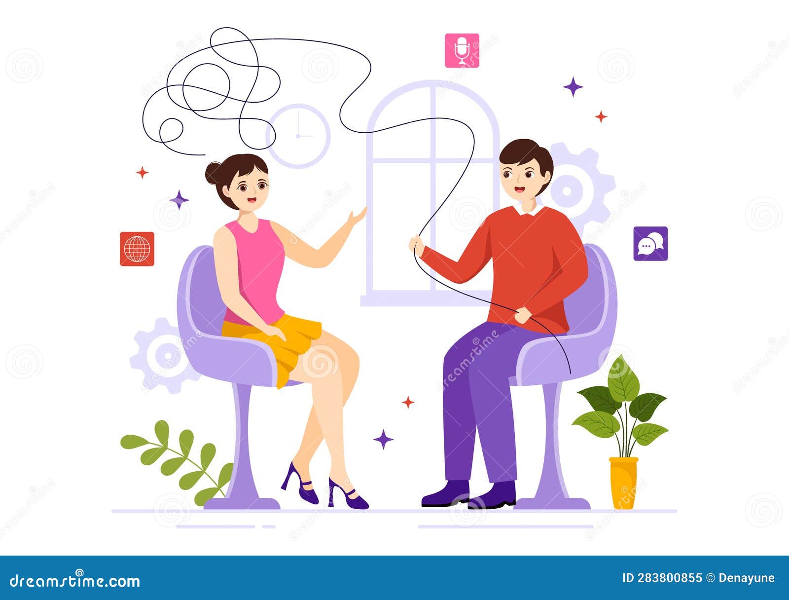 Speech Therapist Vector Illustration With People Training Basic ...