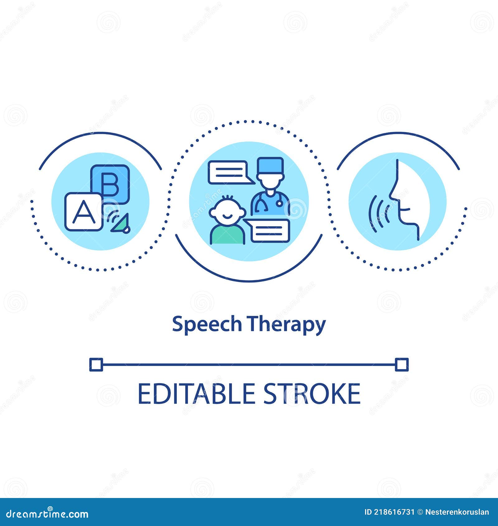 Speech Therapy Concept Icon Stock Vector - Illustration of tongue ...