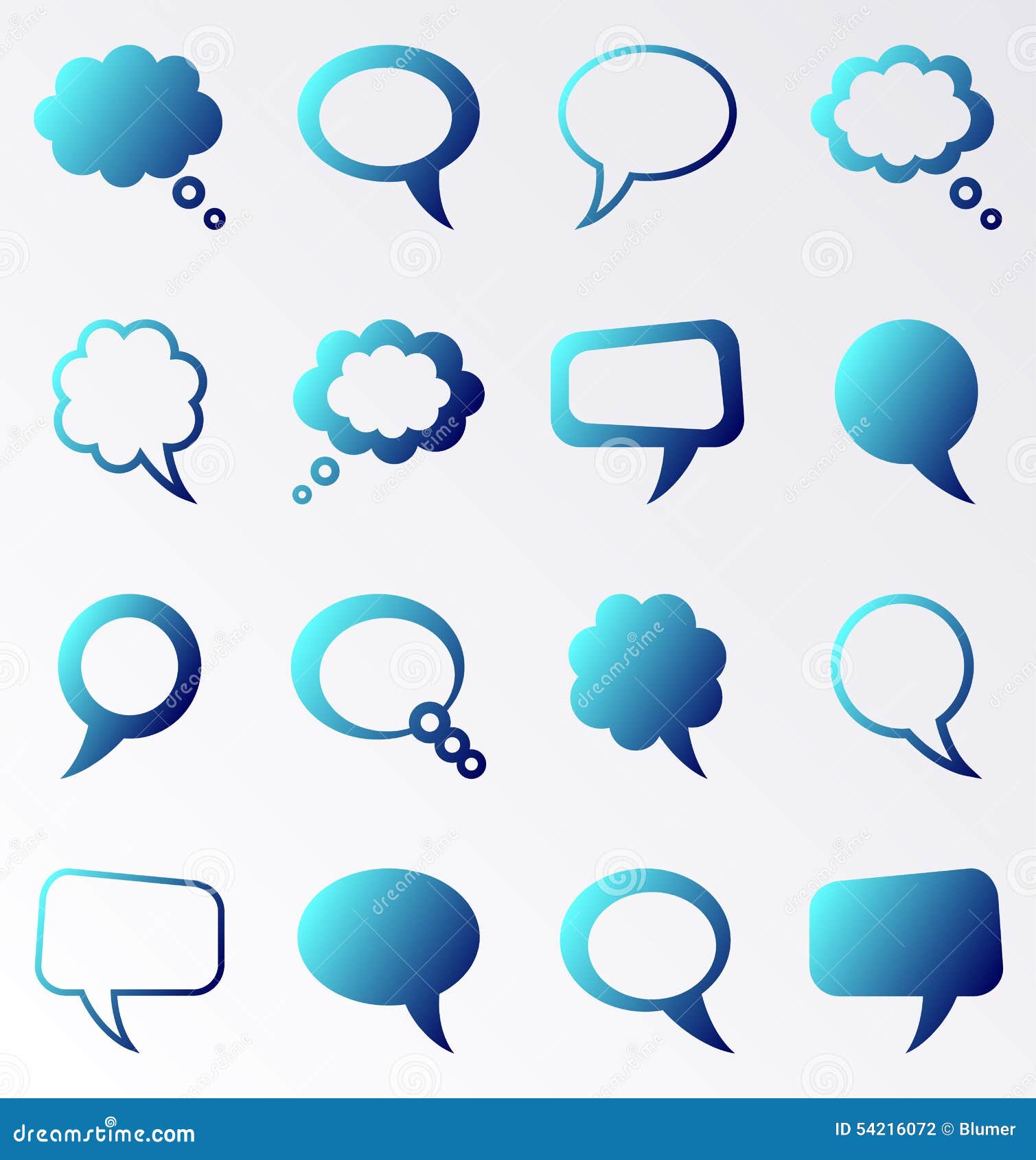 Speech and thought bubbles stock vector. Illustration of label - 54216072