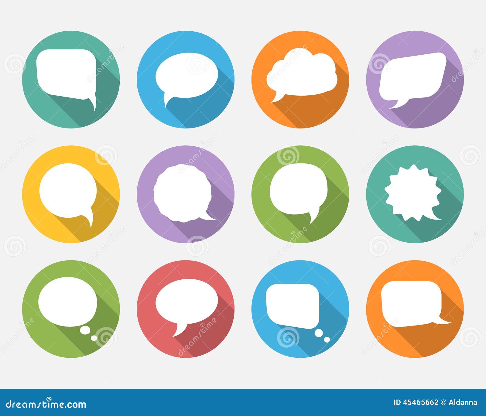 Speech Vector Bubbles with Long Shadow Stock Vector - Illustration of ...