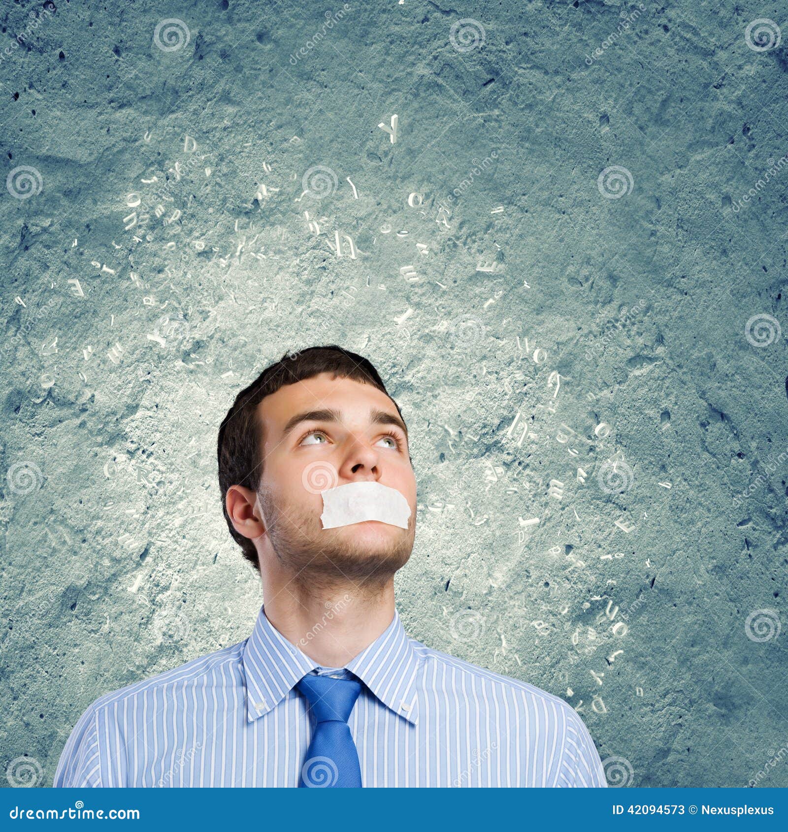 Speechless businessman stock image. Image of censorship - 42094573
