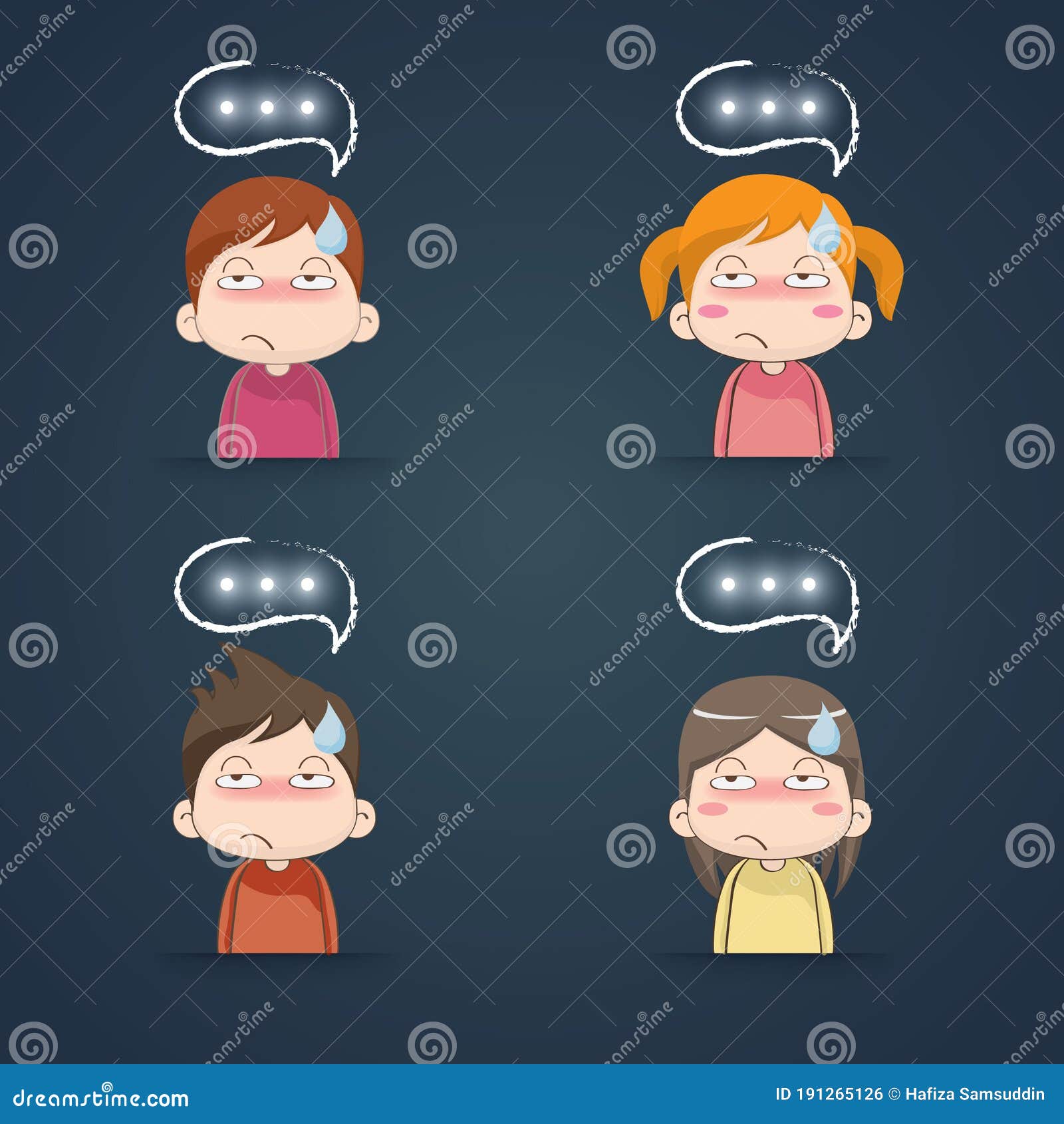 Speechless Children. Vector Illustration Decorative Design Stock Vector ...