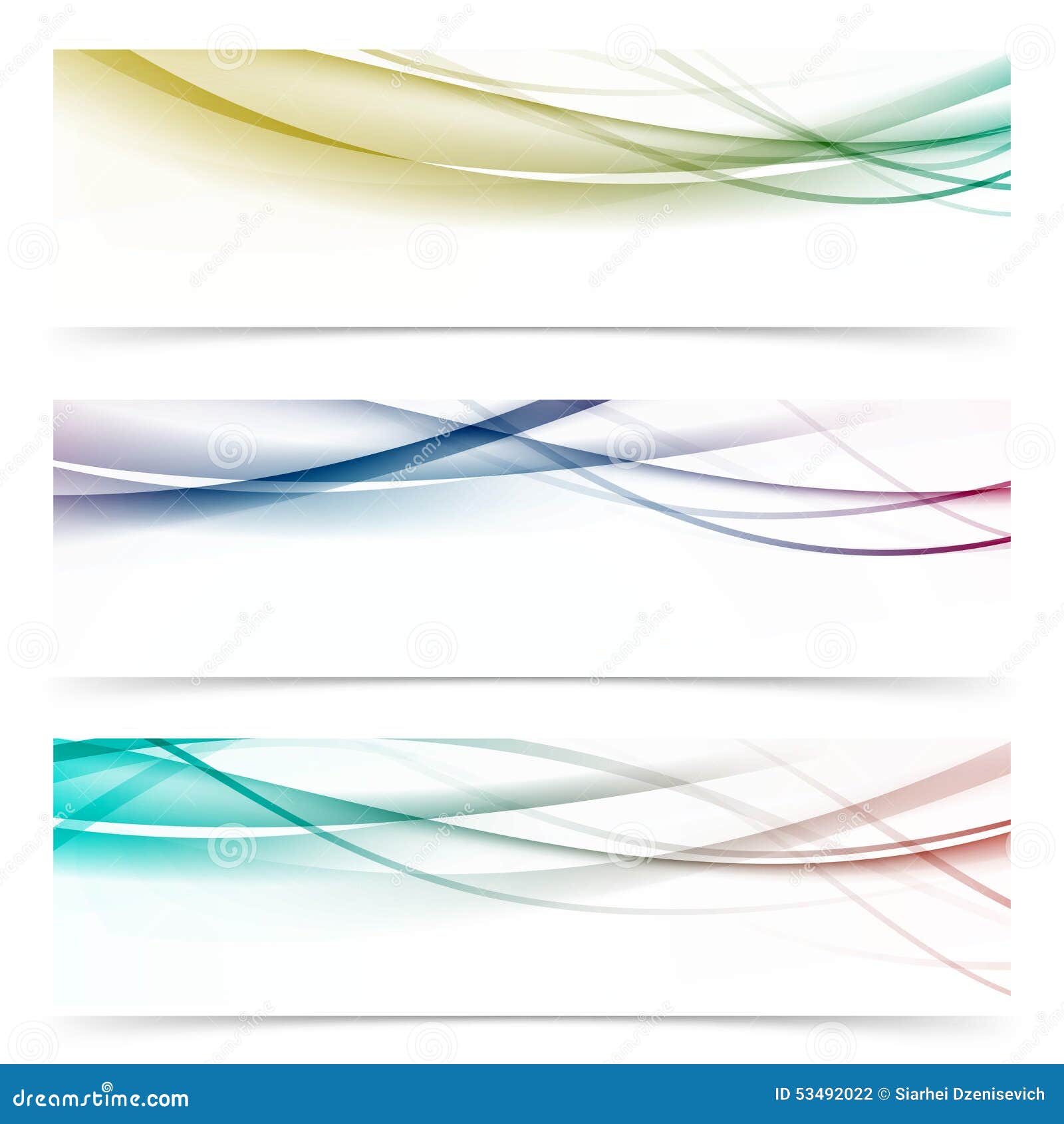 Speed Abstract Swoosh Wave Contemporary Header Set Stock Vector ...