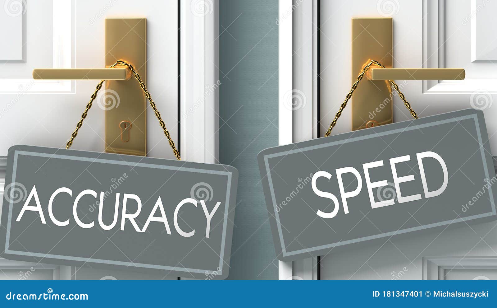 Speed Or Accuracy As A Choice In Life Pictured As Words Accuracy