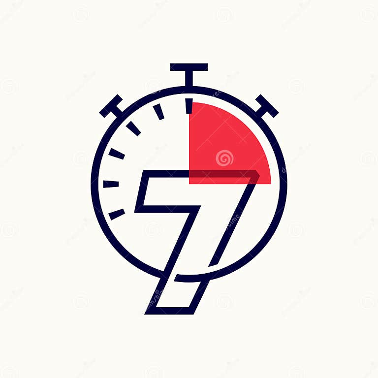 Speed Alphabet Logo with Stopwatch Image with Number 7 Stock ...