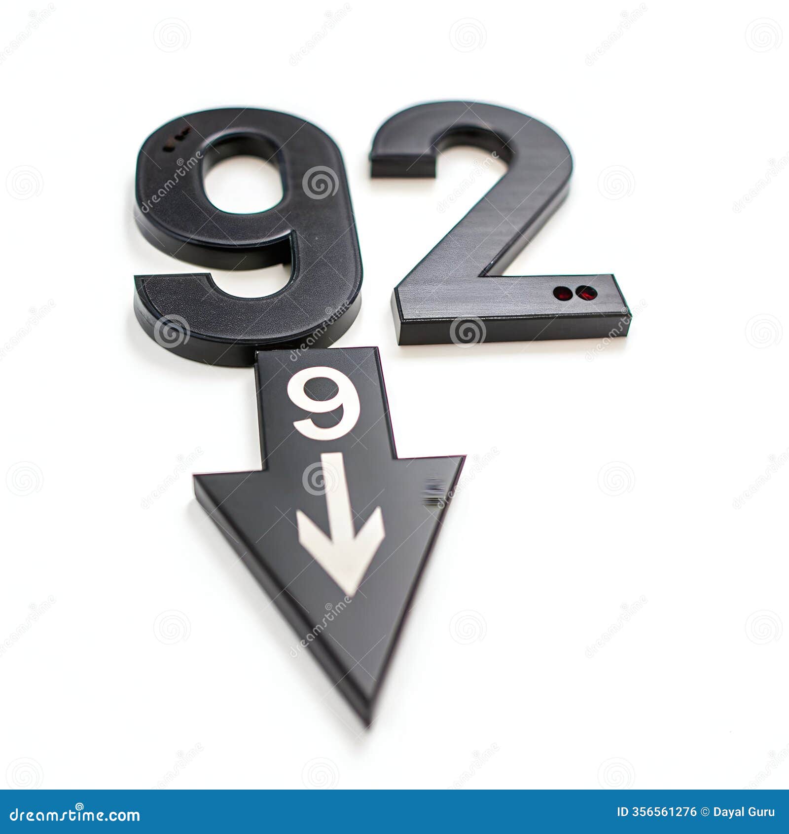 Speed Arrow Down Isolated on White Background - Symbol of Decrease ...