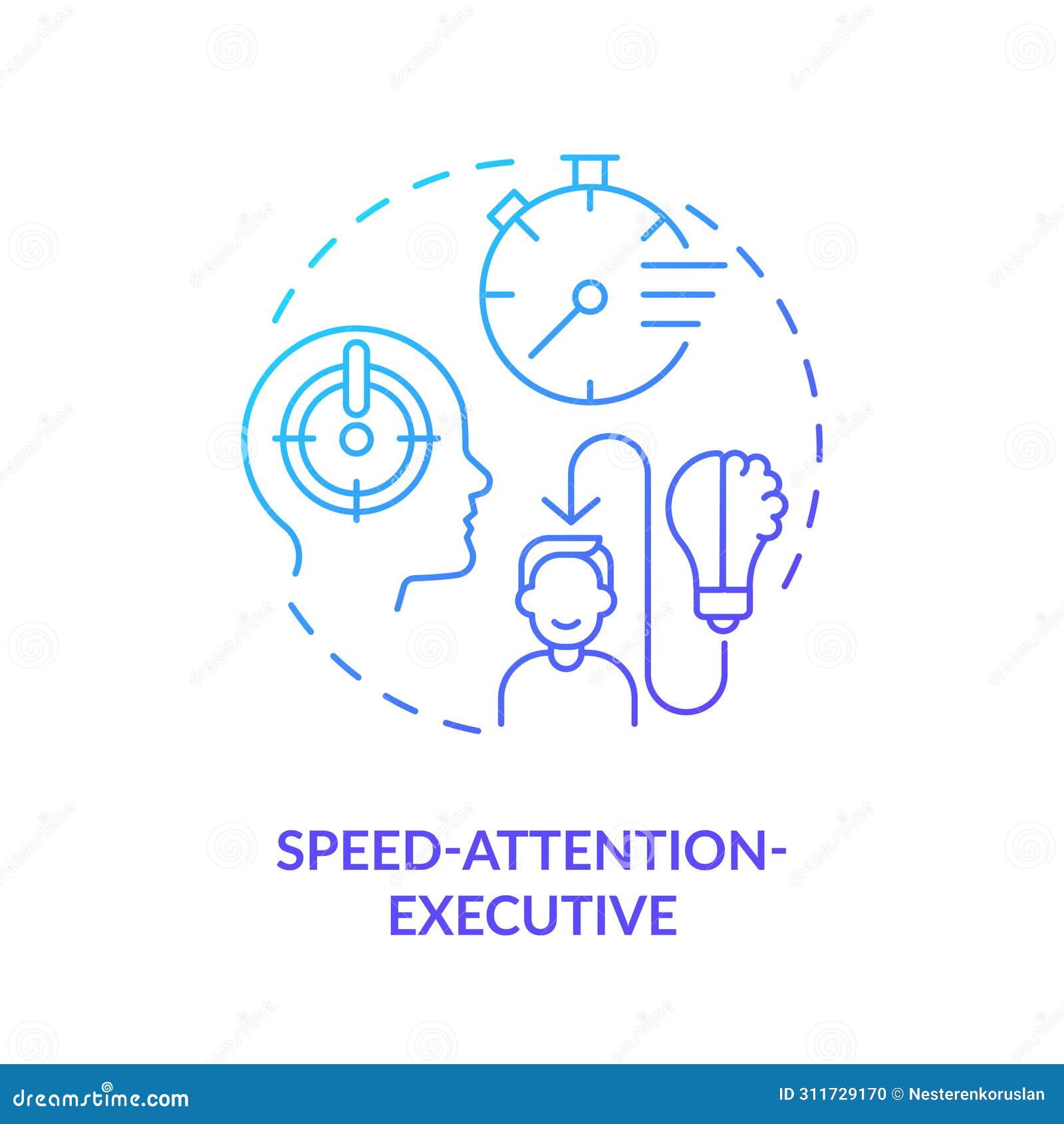 Speed-attention-executive Blue Gradient Concept Icon Stock Vector ...
