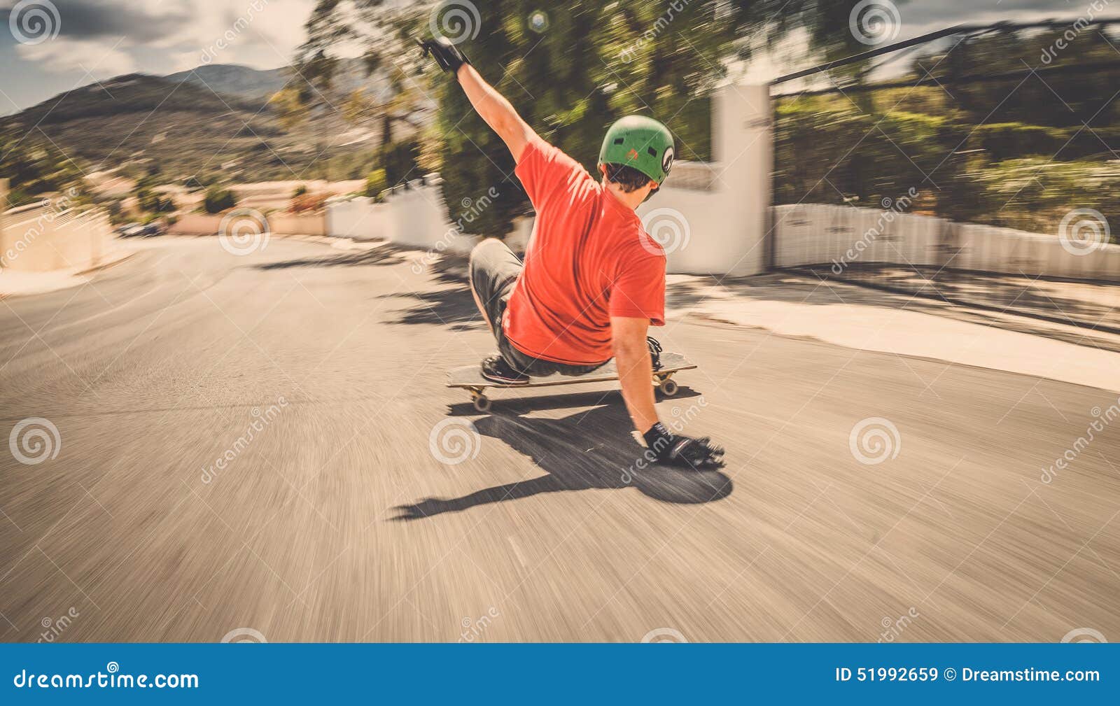 Speed Blur Fast Longboard Downhill Skater Editorial Stock Image - Image ...