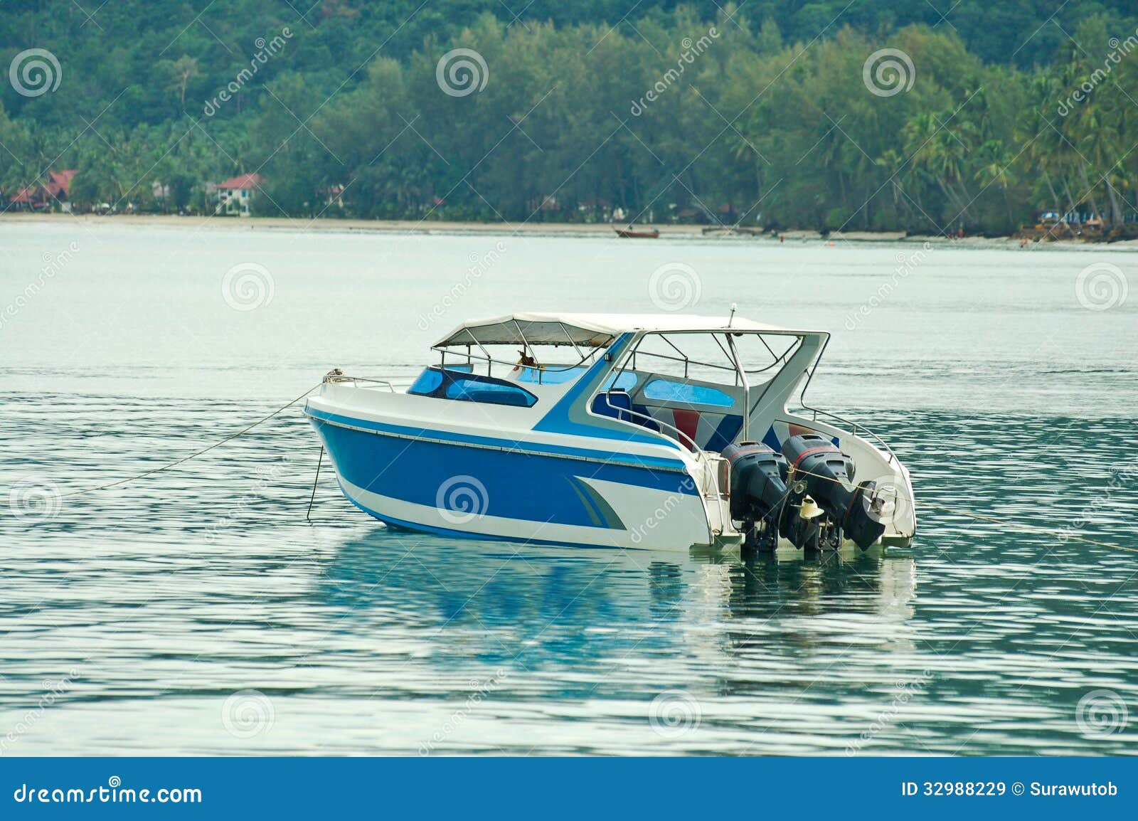 Speed boat on blue water stock image. Image of nature - 32988229