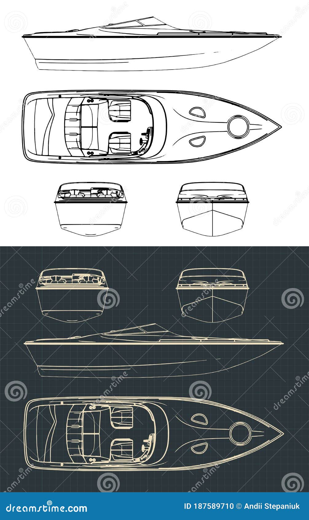 Speed boat drawings stock vector. Illustration of outline - 187589710