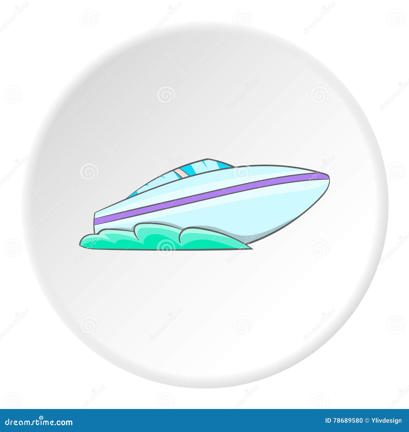 Speed Boat Icon, Cartoon Style Stock Vector - Illustration of adventure ...