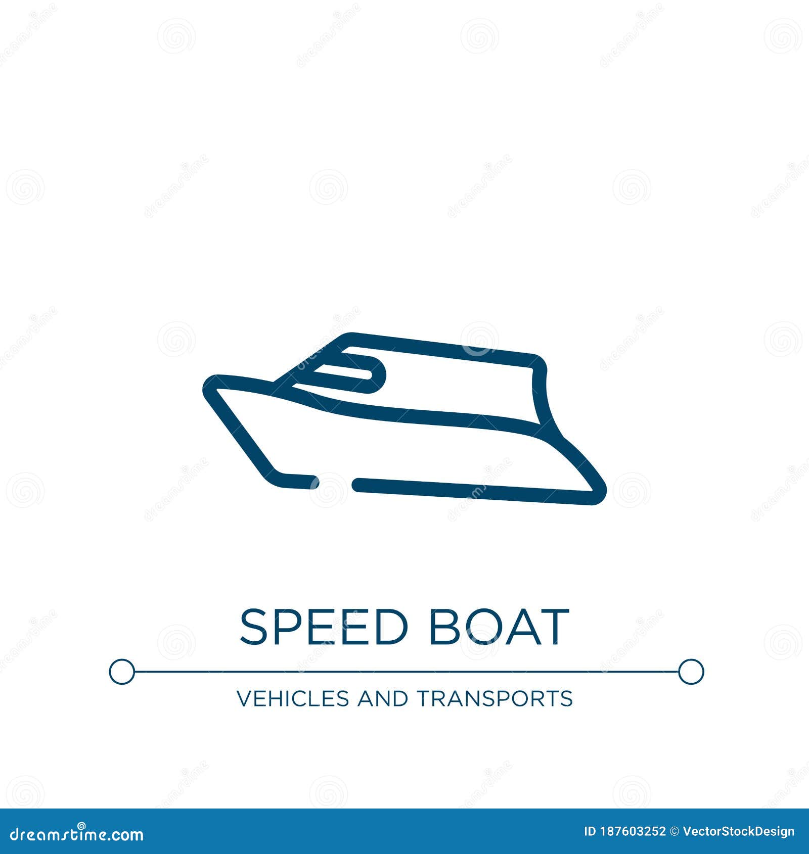 Speed Boat Icon. Linear Vector Illustration from Transportation ...
